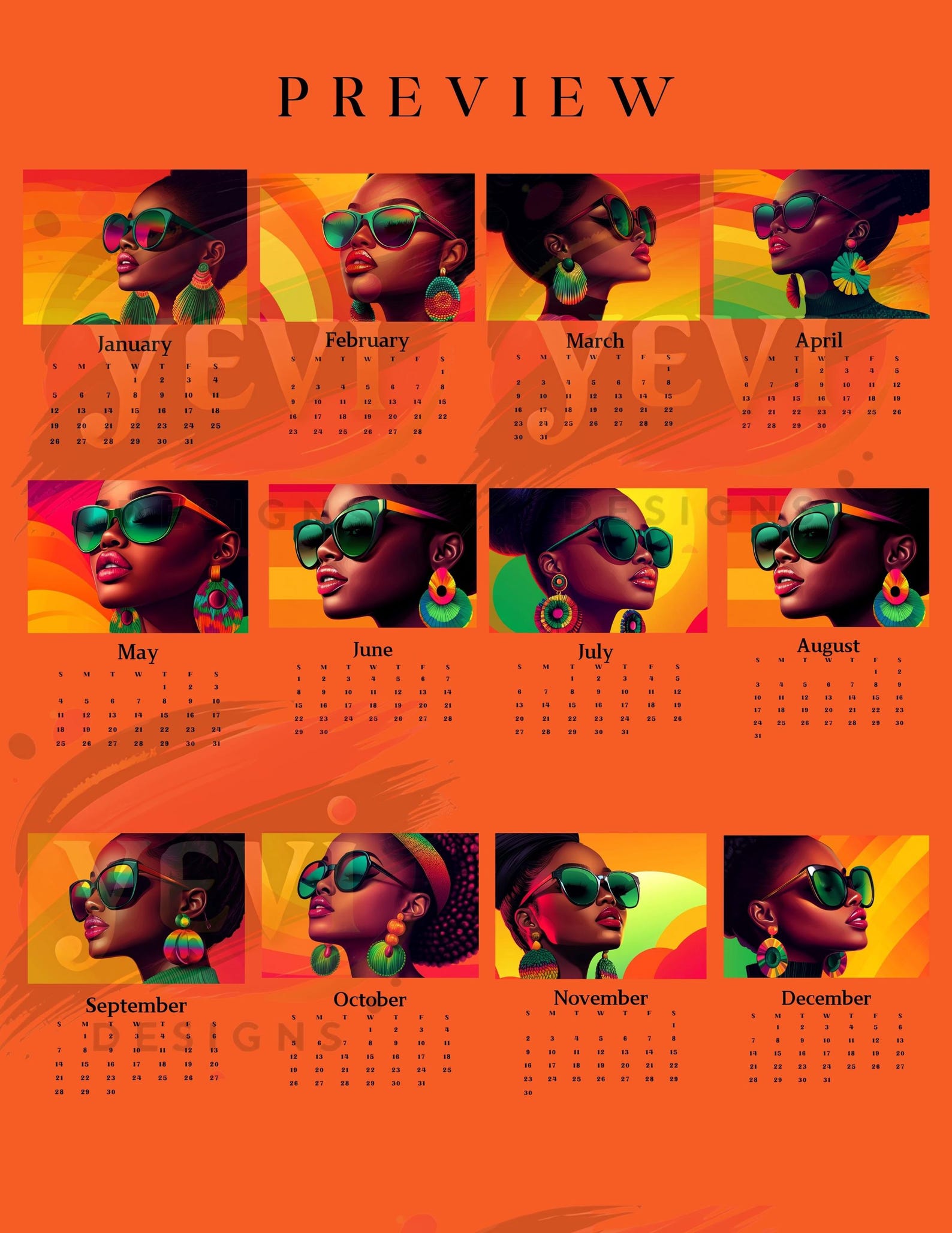 2025 Affirmation Calendar | Culturally Rich, Motivational Printable Art ...