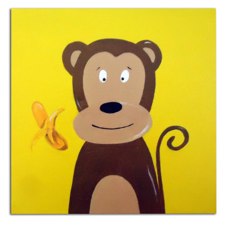 Jungle Animal Monkey Art Monkey Painting Monkey Canvas - Etsy