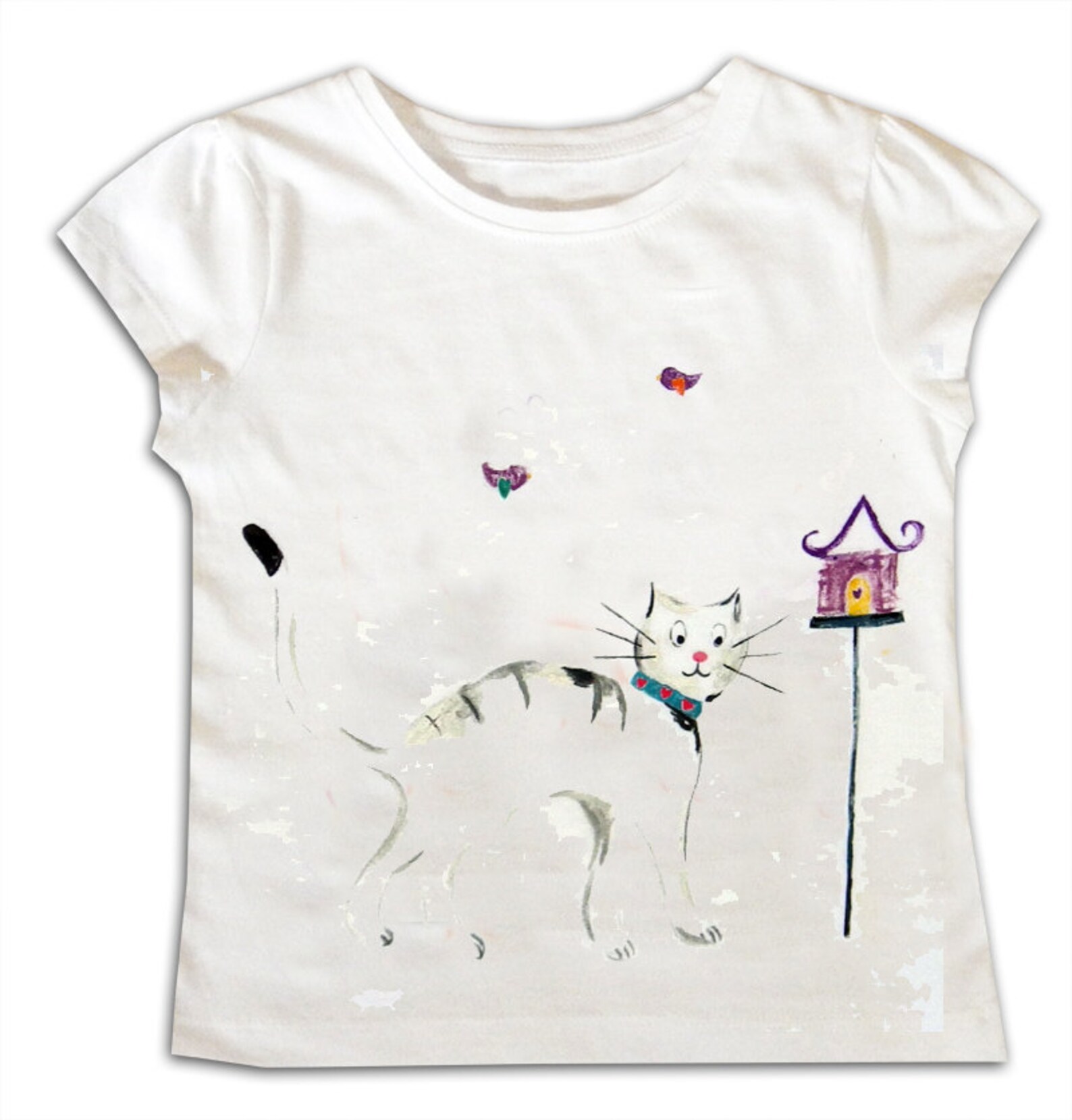 Girls White Cat T-shirt and Skirt Girls Clothing Gift for - Etsy UK