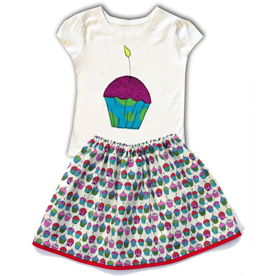 Girls Cupcake T-shirt Birthday Shirt Cake T-shirt Girls | Etsy