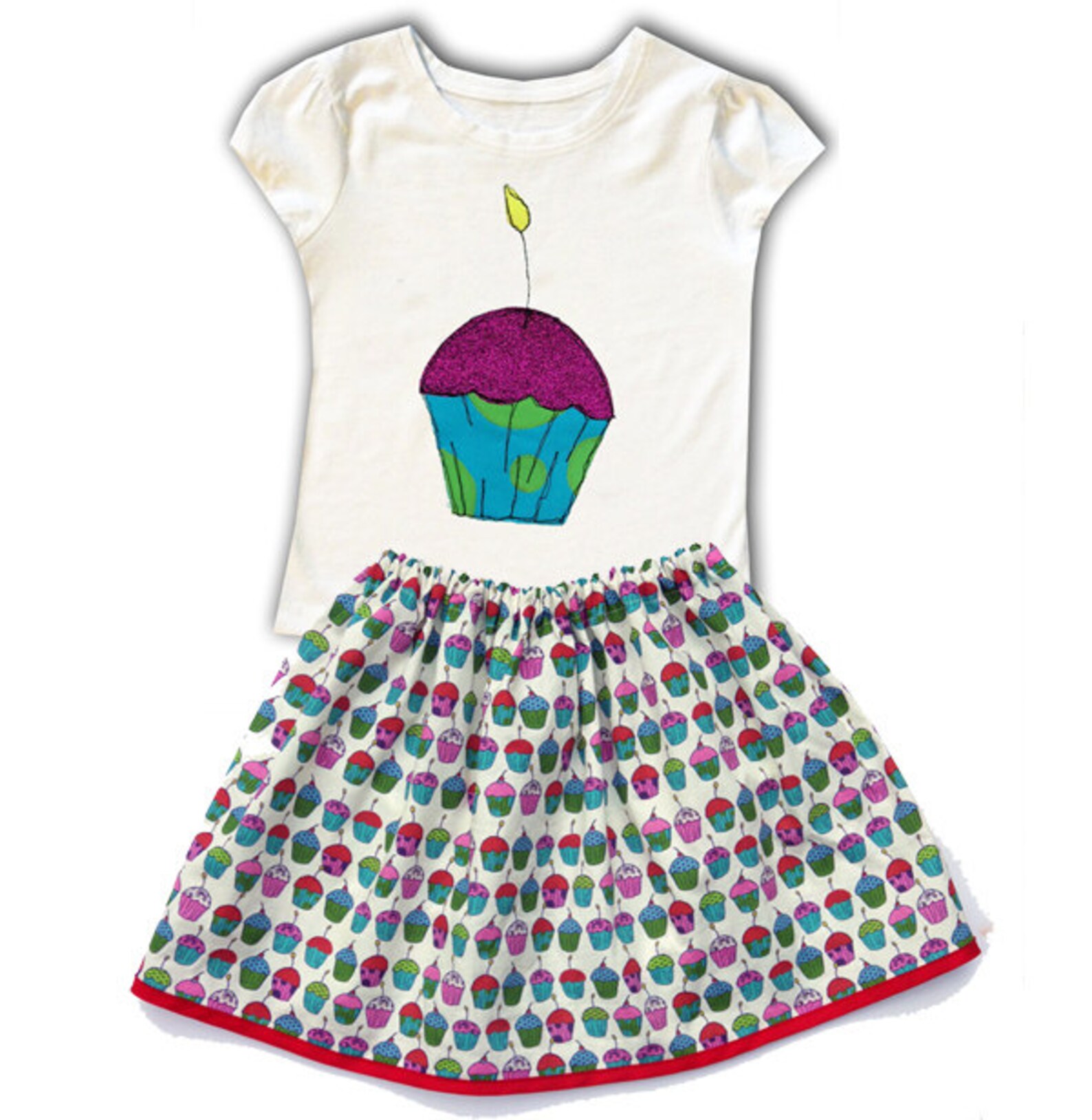 Girls Cupcake T-shirt Birthday Shirt Cake T-shirt Girls | Etsy