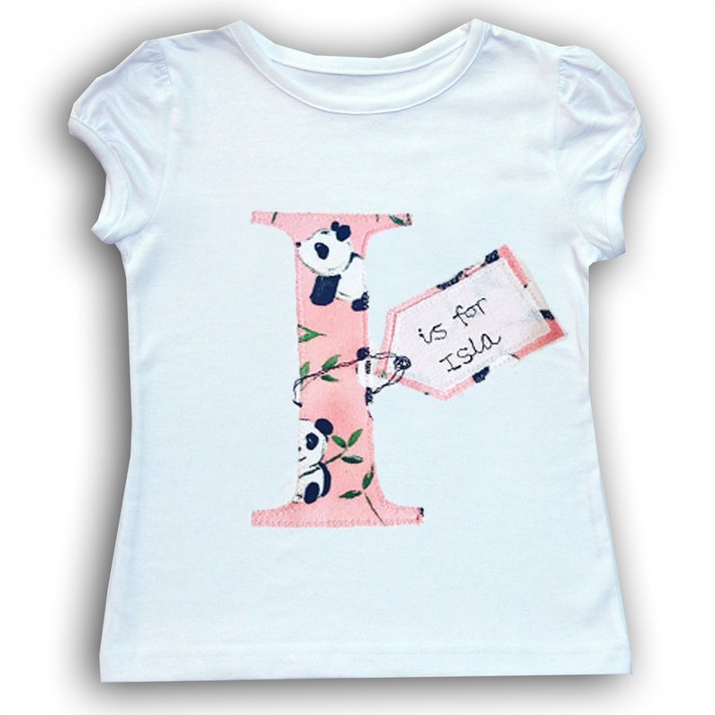 Girl's Panda Personalised Skirt and T-shirt Outfit, Personalized Tee ...