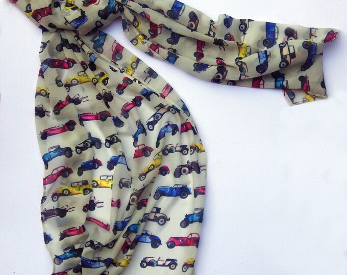 Large Car Chiffon Scarf, Woman's Scarf, Spring Summer Autumn Scarf ...