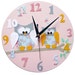 Personalised Owl Clock, Nursery Decor Blue, Pink, Yellow, Purple, Gift ...
