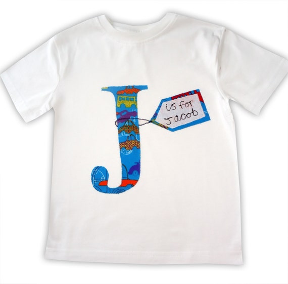 Boys Personalised T-Shirt Personalized Boys Tee Shirt Letter | Etsy