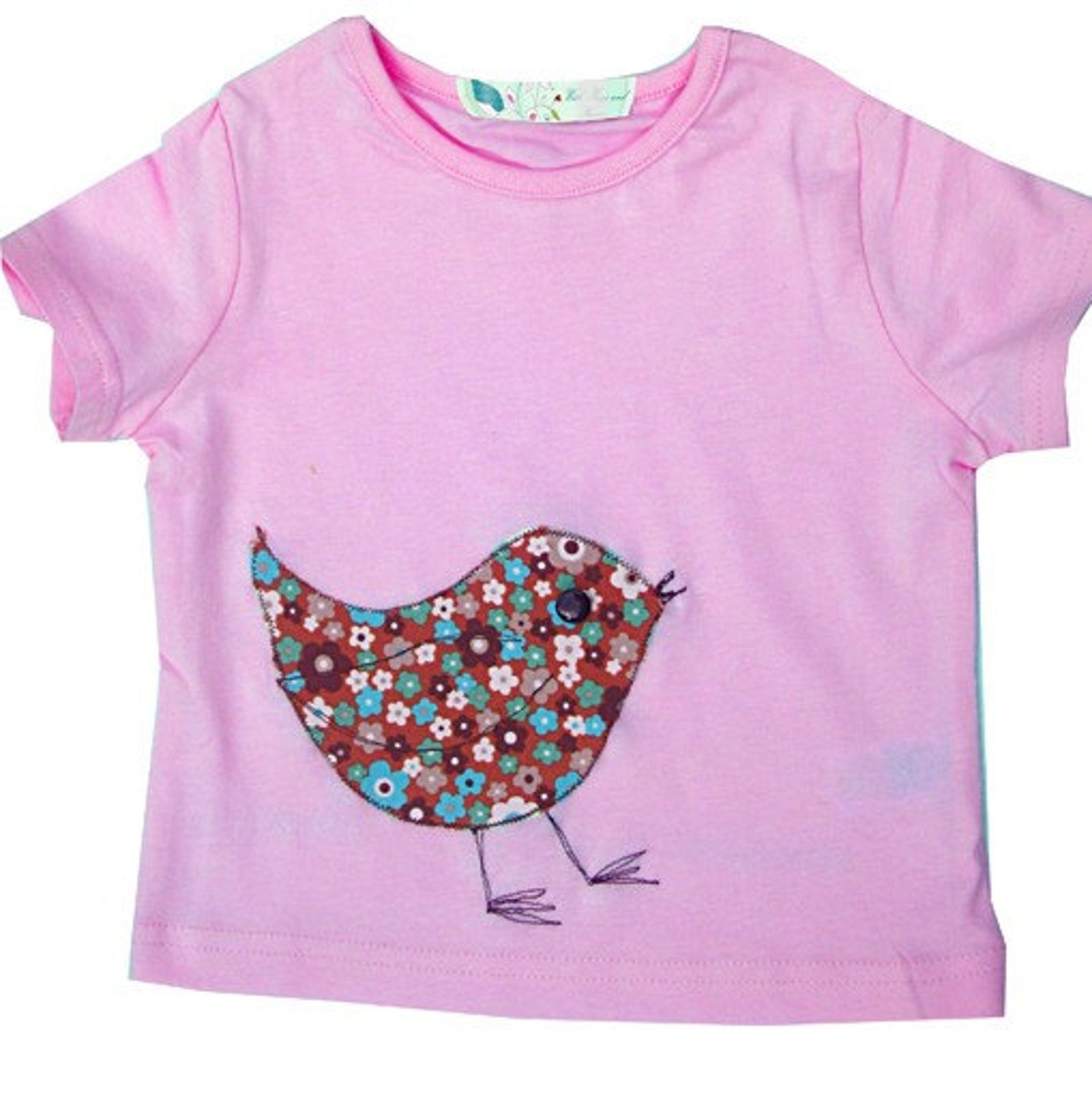 Girl's Bird T-shirt, Girls Bird Tee Shirt, Girls Clothing, Pink T-shirt ...