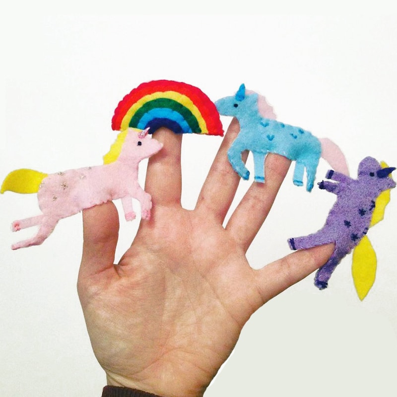 Unicorn Finger Puppet - Etsy