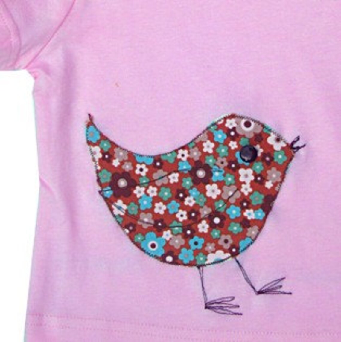 Girl's Bird T-shirt, Girls Bird Tee Shirt, Girls Clothing, Pink T-shirt ...