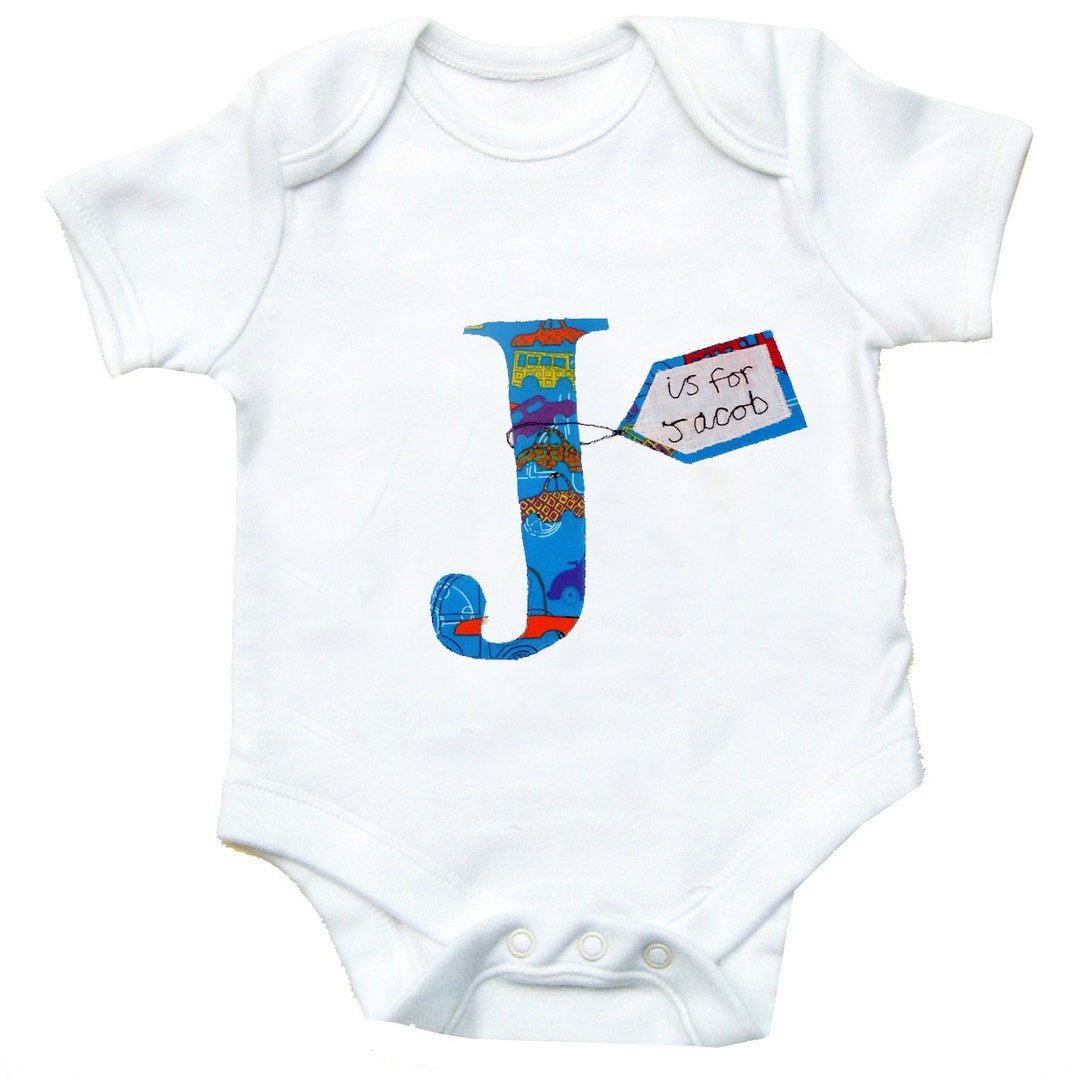 Personalised Alphabet Bodysuit, Letter Baby Shirt, Baby Boy Gift, Baby ...