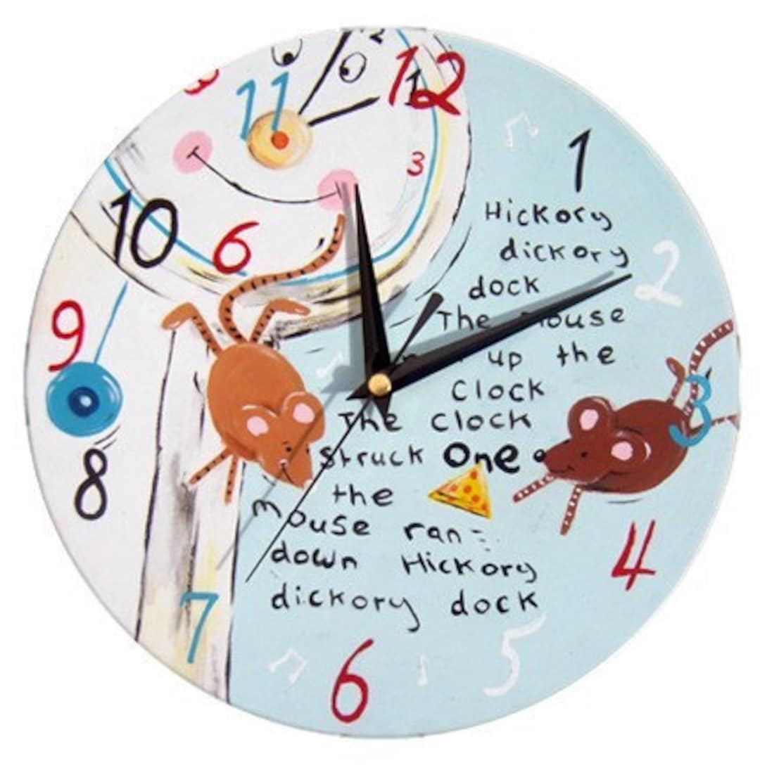 Hickory Dickory Dock Clock, Kids Clock, Nursery Decor, Gift for Baby ...