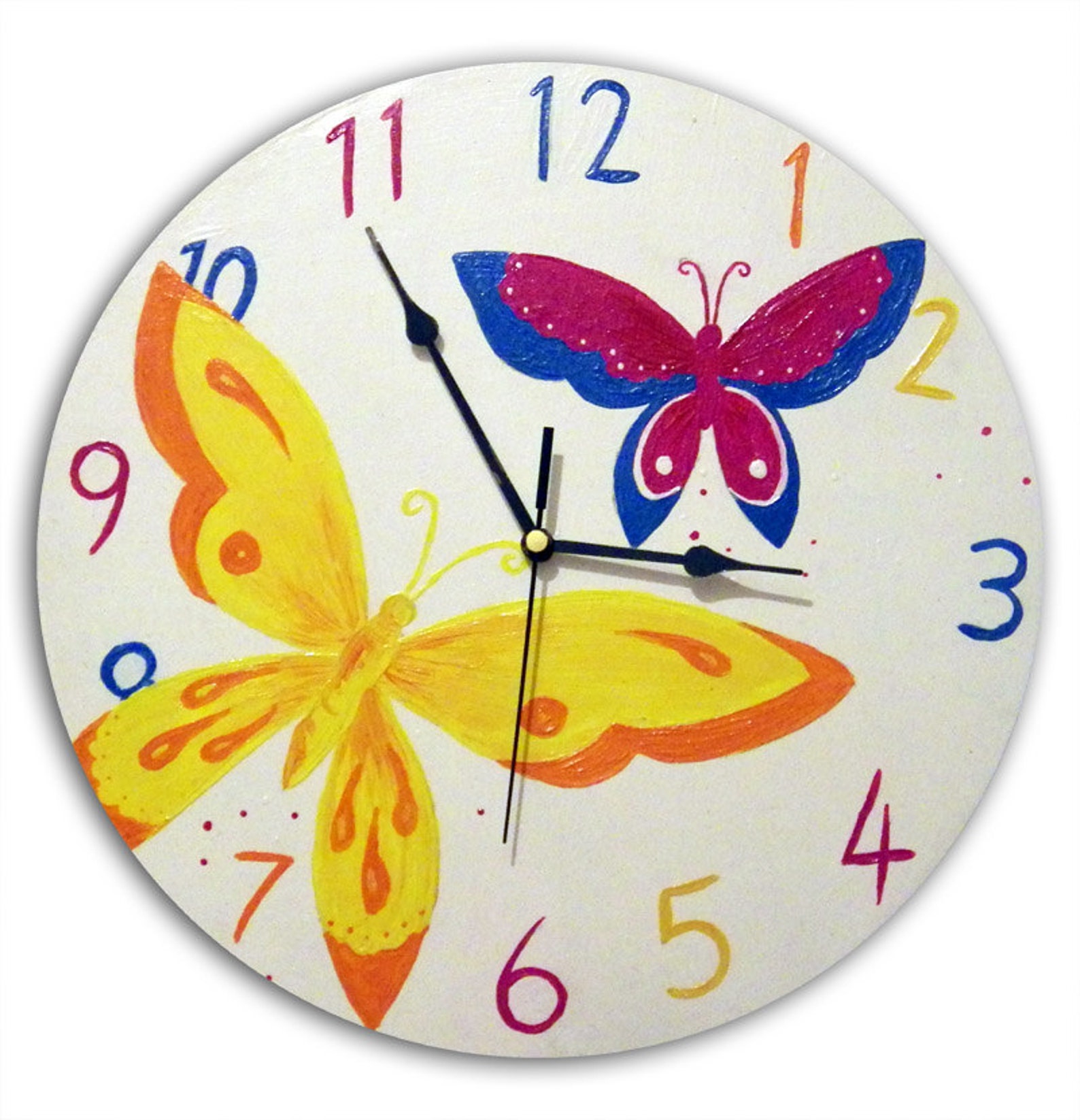 Butterfly Clock Girls Nursery Decor Wall Clock Butterfly - Etsy