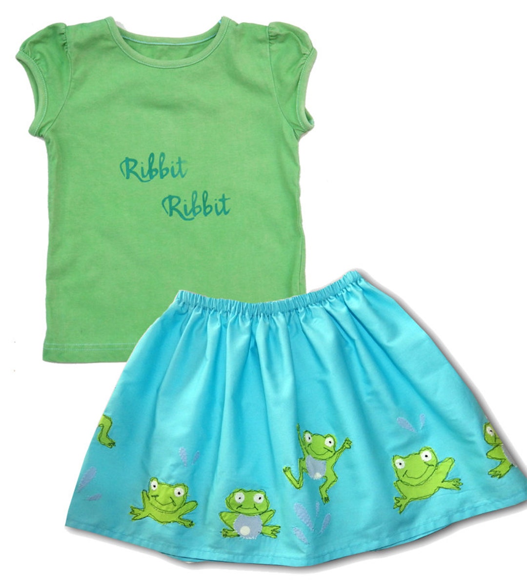 Girls Frog Skirt and T-shirt, Frog Outfit, Girl Outfit, Girls Clothing ...