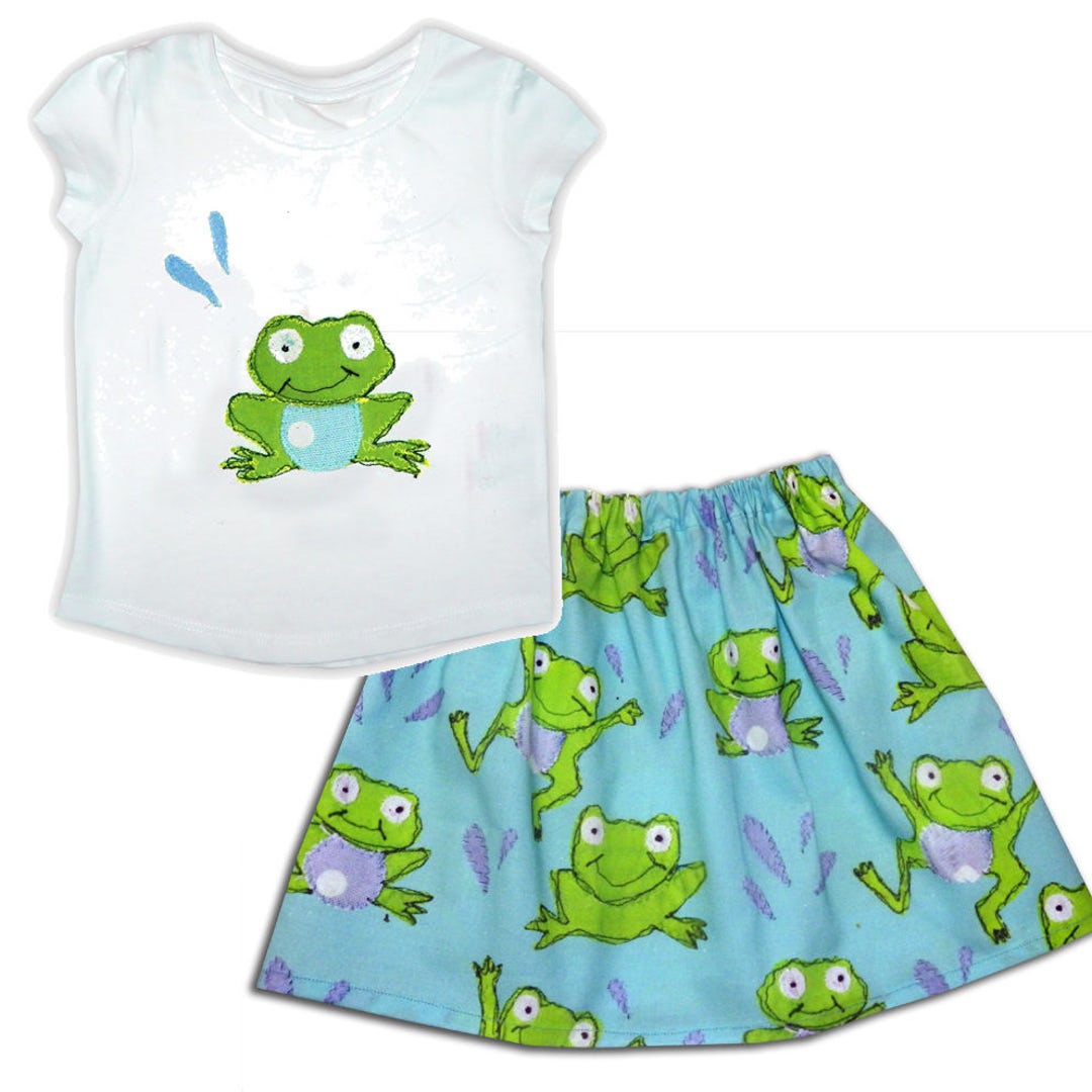 Girls Frog Skirt and T-shirt, Girls Outfit, Girls Clothing, Toddler ...
