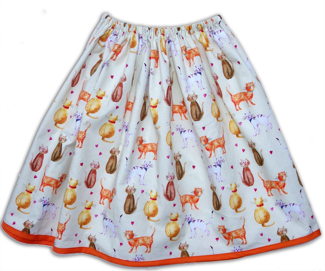 Women's Cat Skirt, Cat Lover Gift, Cat Print, Cat Clothes, Gift for Her ...