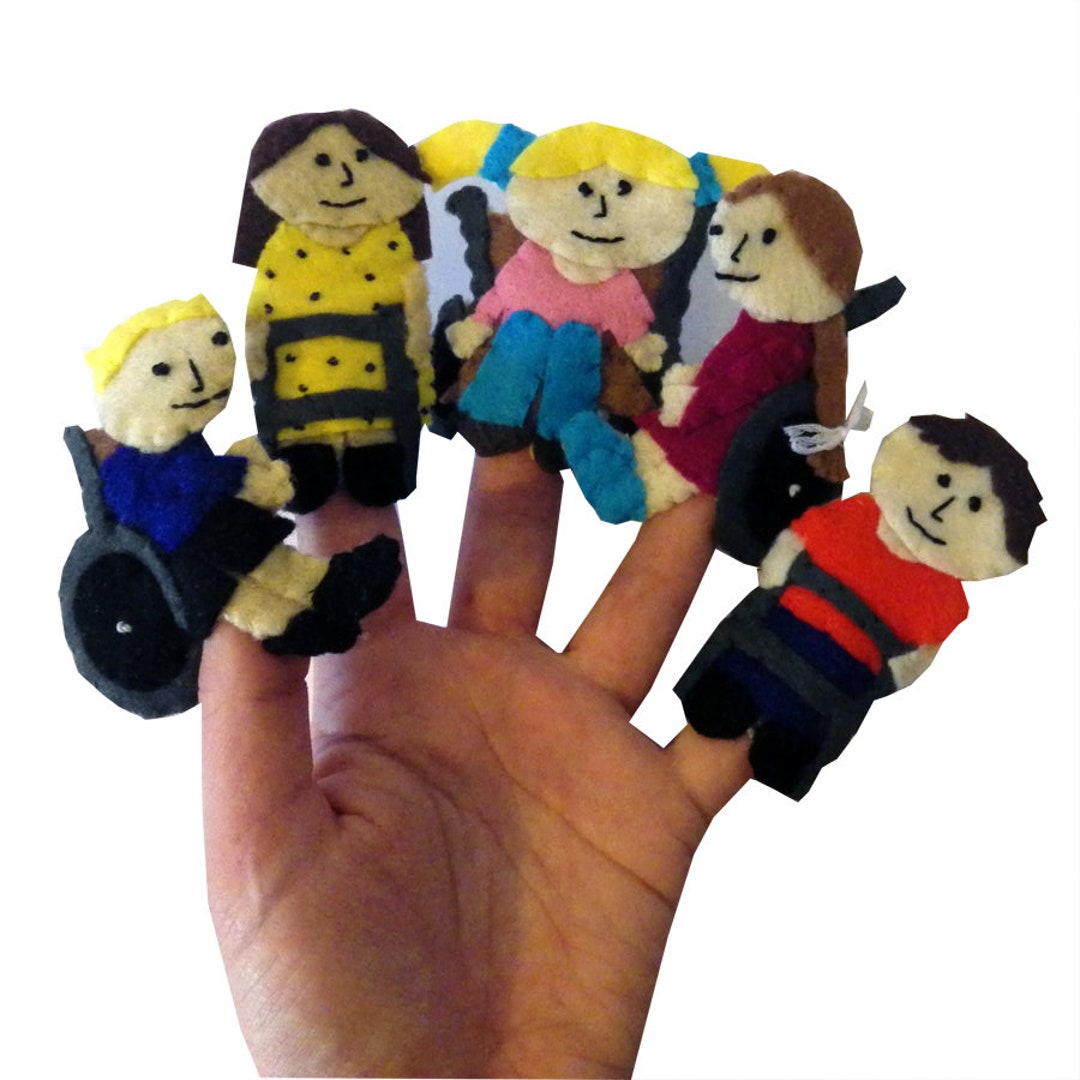 Finger Puppets of Kids With Disabilities, Teaching Acessory ...