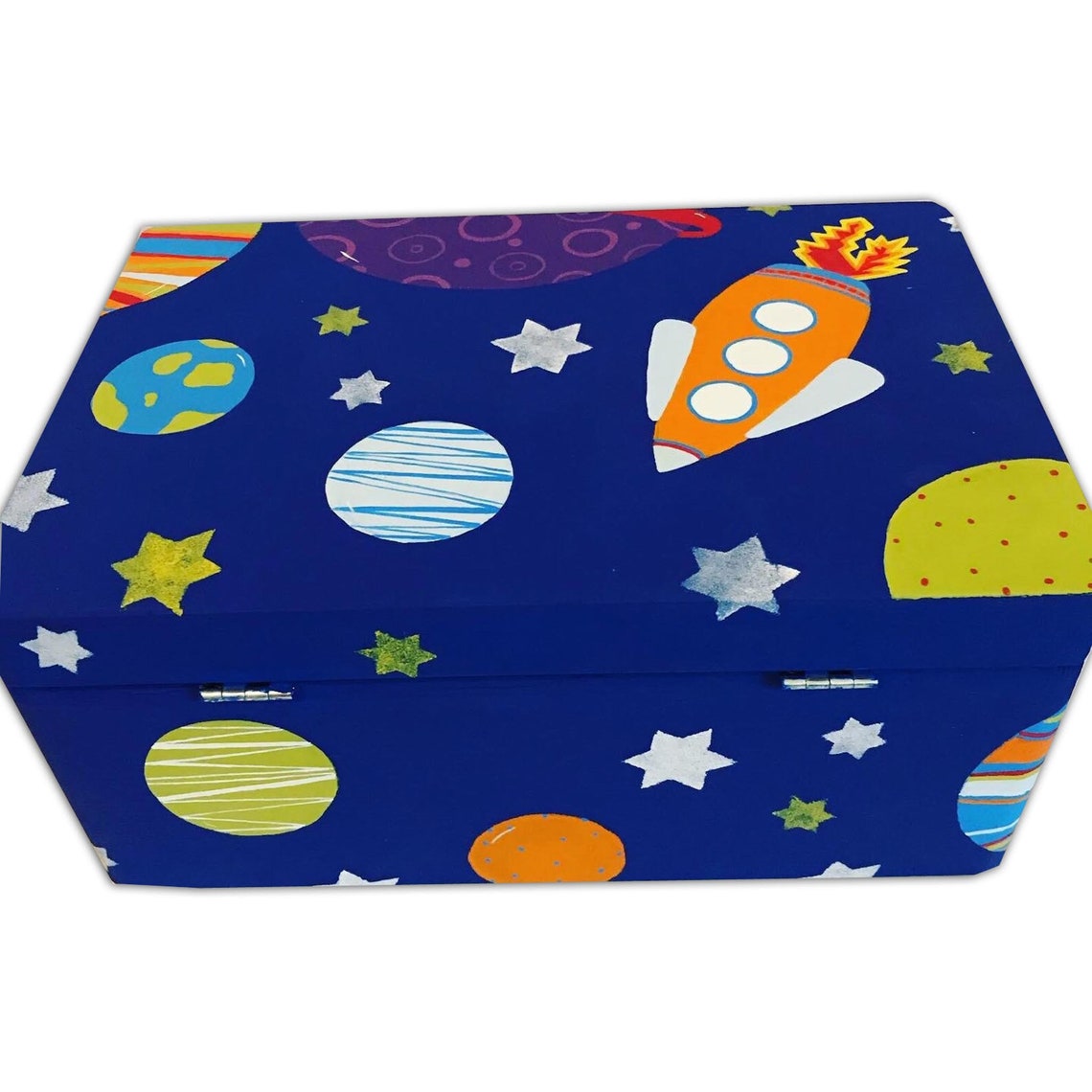 Personalised Space Wooden Keepsake Box, Baby Memory Box, Boys Keepsake ...