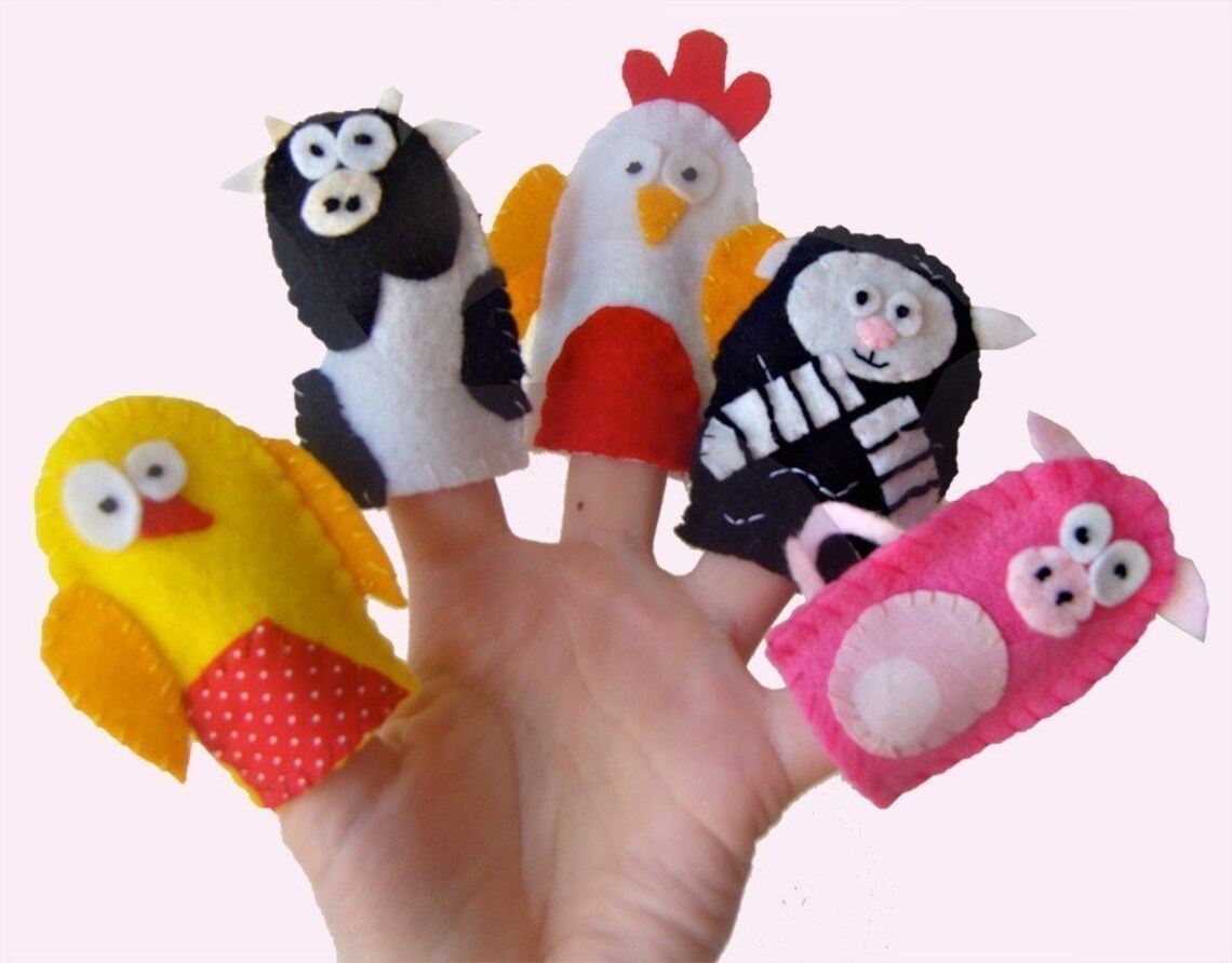 Farm Animals Finger Puppets, Christmas Stocking Filler, Farm Party ...