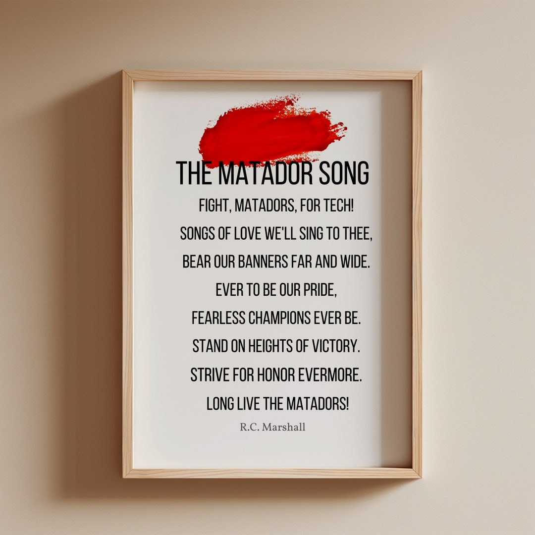 The Matador Song - Texas Tech - Digital Download - Etsy