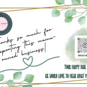 Eucalyptus Thank You Card Template: Editable Business Insert (digital ...