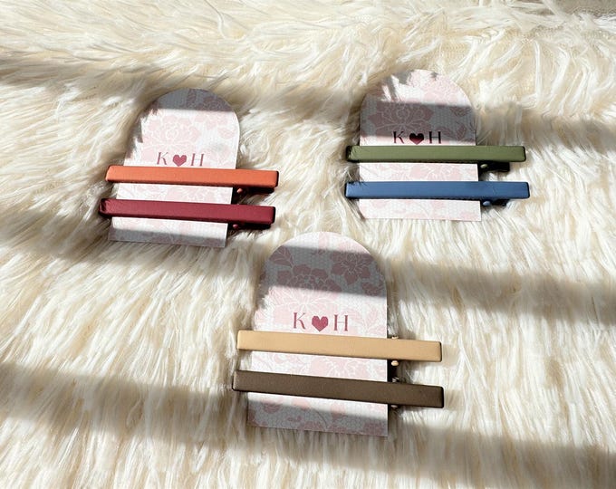 Matte Alligator Hair Clip, A Pair of Hair Clips, Skinny Rectangle ...