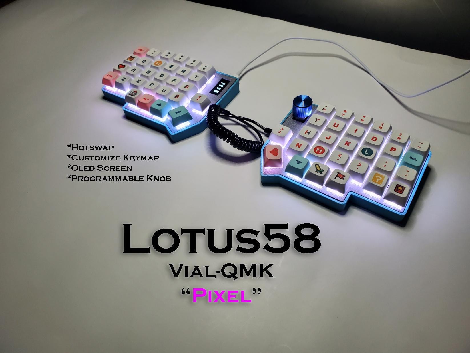 Lotus58 Split Mechanical Keyboard Pixel