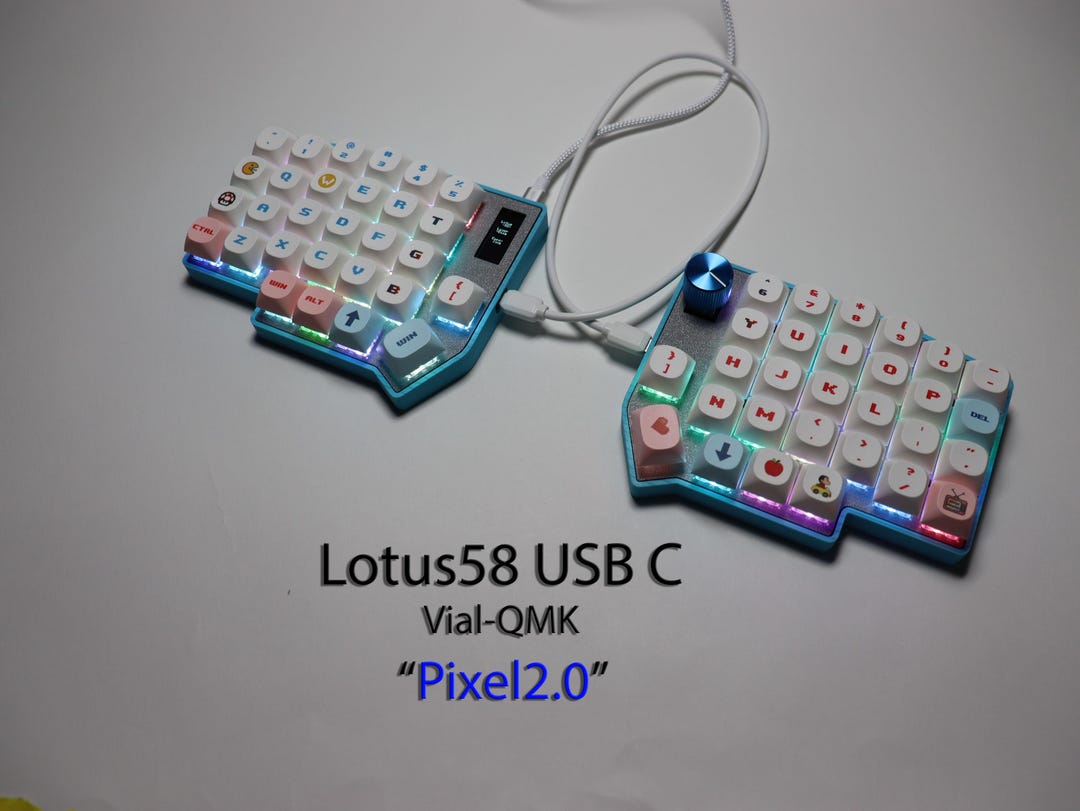 Lotus58 Split Mechanical Keyboard "pixel2.0" - Etsy