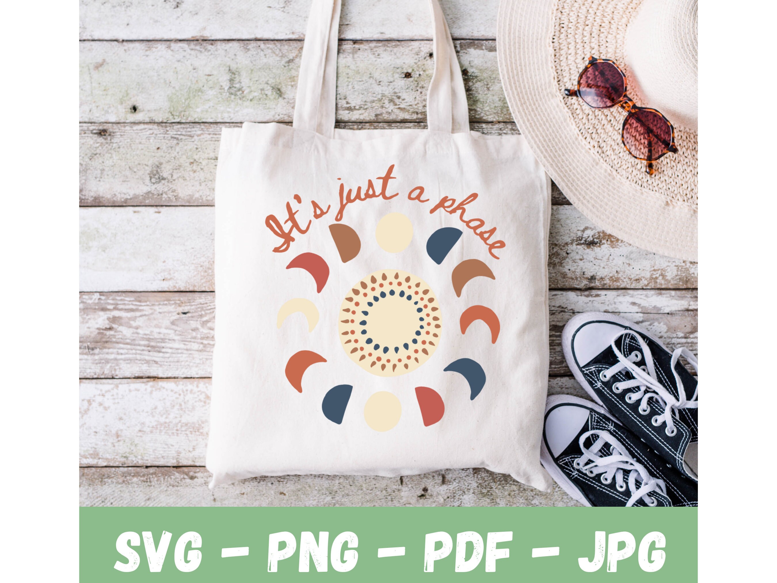 Moon Phase SVG, It's Just a Phase Digital Download, Celestial SVG - Etsy