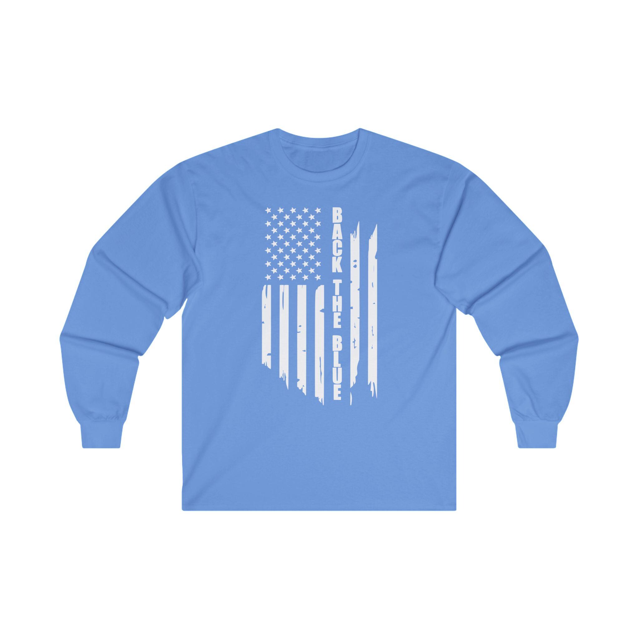 Back the Blue Distressed American Flag Patriotic Tee, Gildan Ultra ...