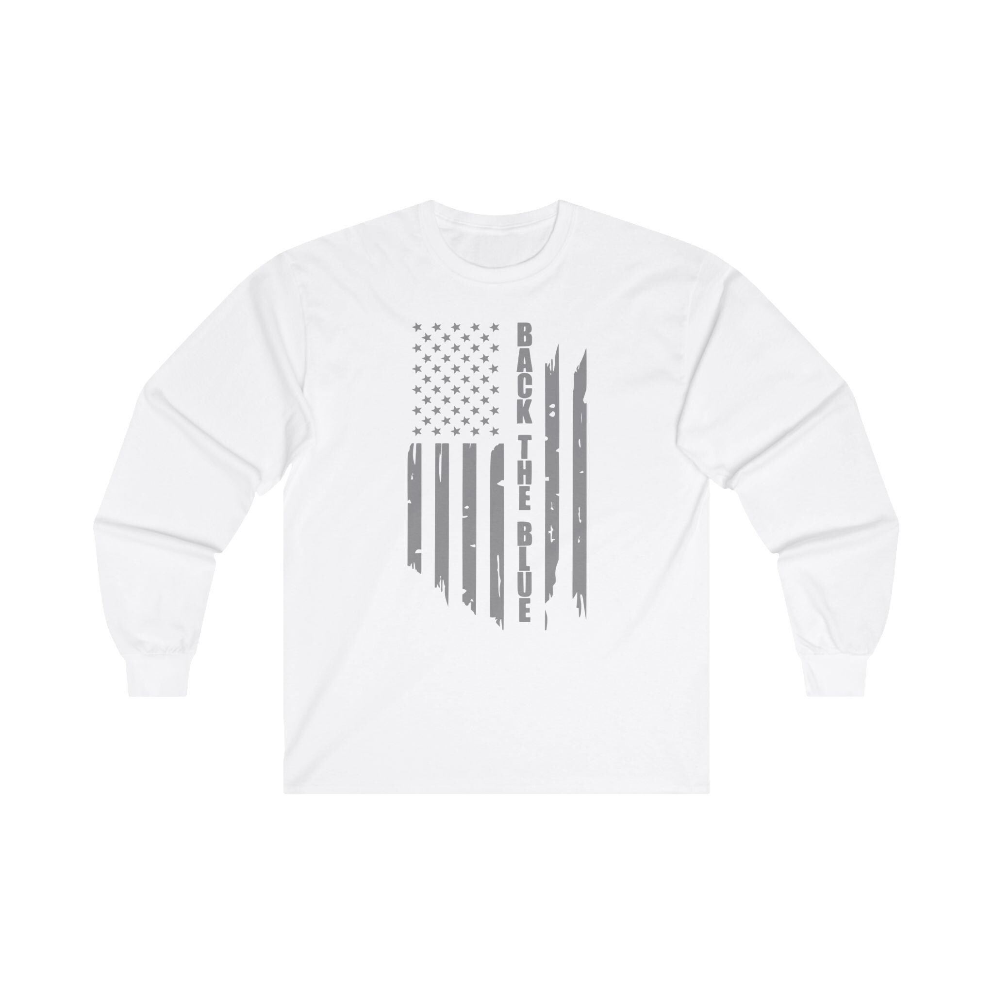 Back the Blue Distressed American Flag Patriotic Tee, Gildan Ultra ...