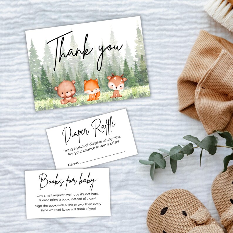 Editable Baby Shower Invitation Bundle, Diaper Raffle, Books for Baby ...