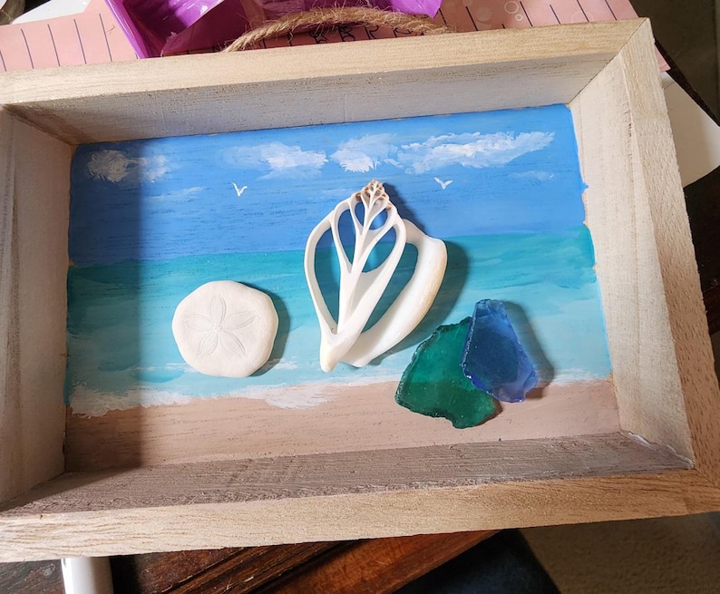 Beach Scenes, Set of Three, Nature Diorama, Blue Seas and Sky ...