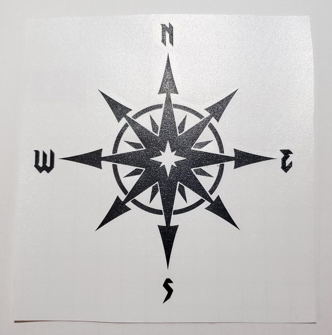 Compass Rose Gothic Decal 4x4 to 12x12 - Etsy