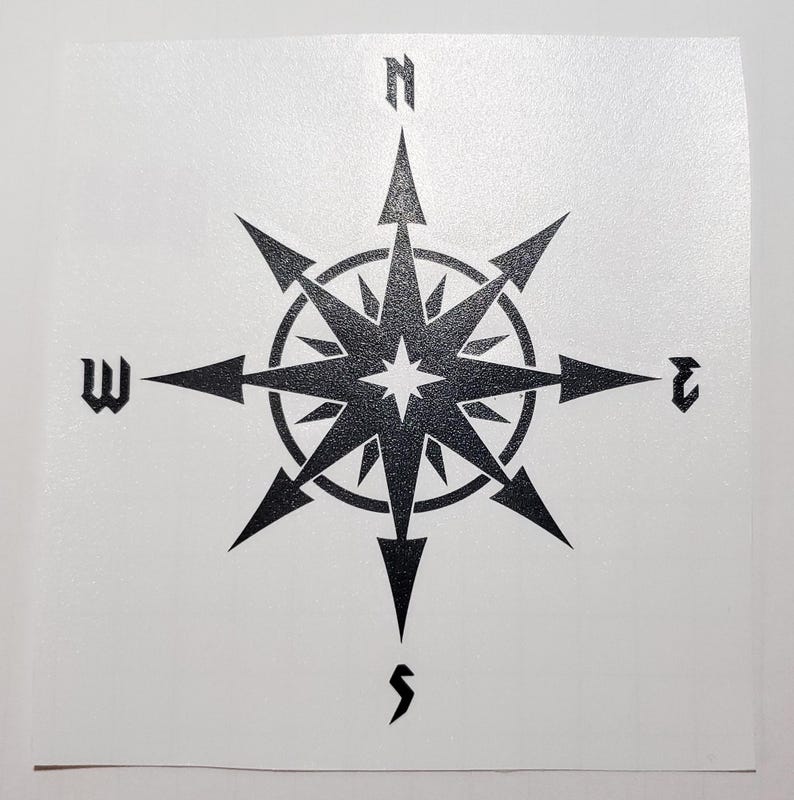 Compass Rose Gothic Decal 4x4 to 12x12 - Etsy