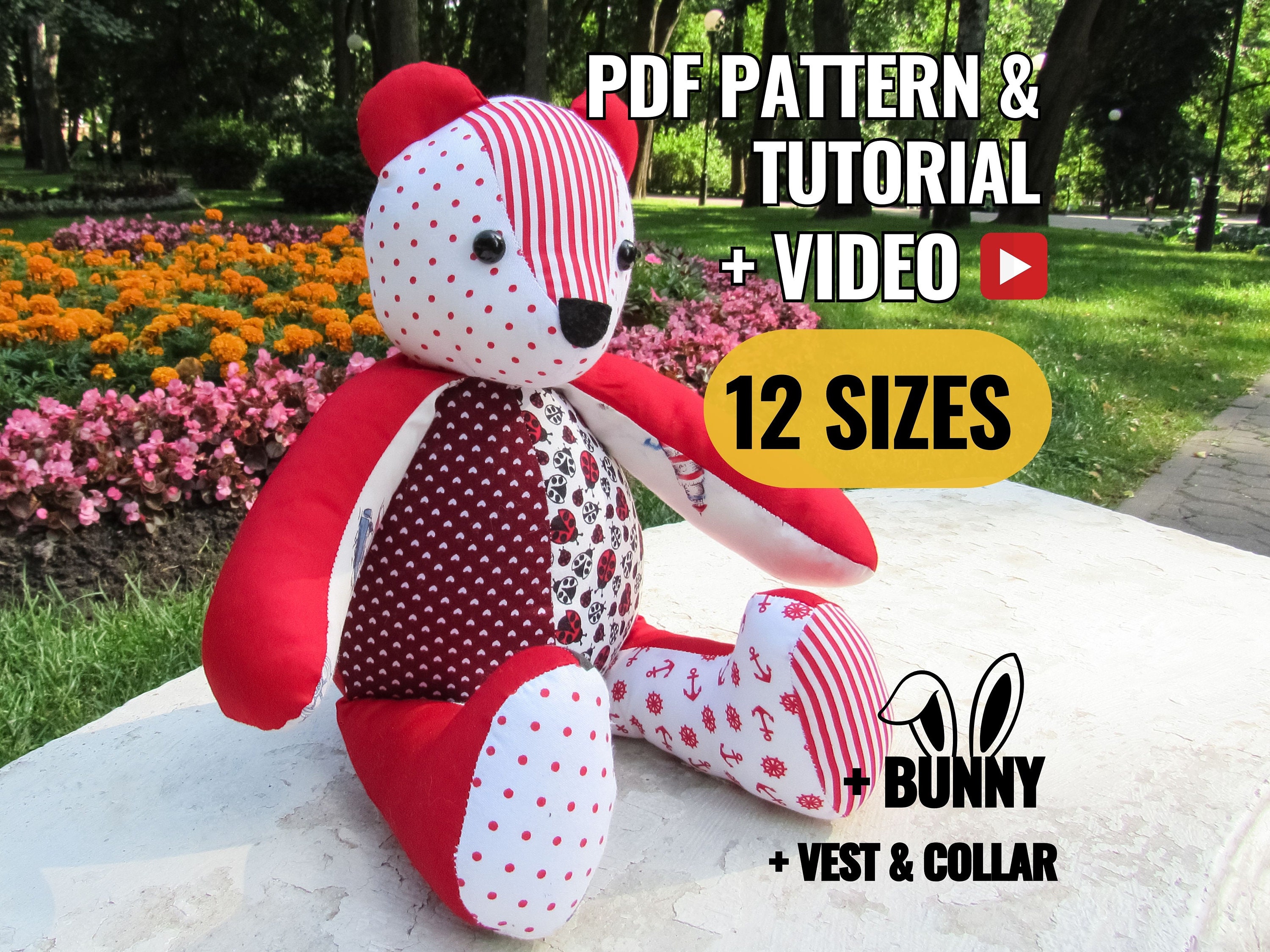 Memory Bear Pattern Keepsake Bear Sewing Pattern , Teddy Bear Pattern ...