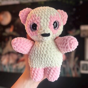 Handmade Crochet Pink Panda Plushie – Soft Animal Toy Amigurumi - Etsy