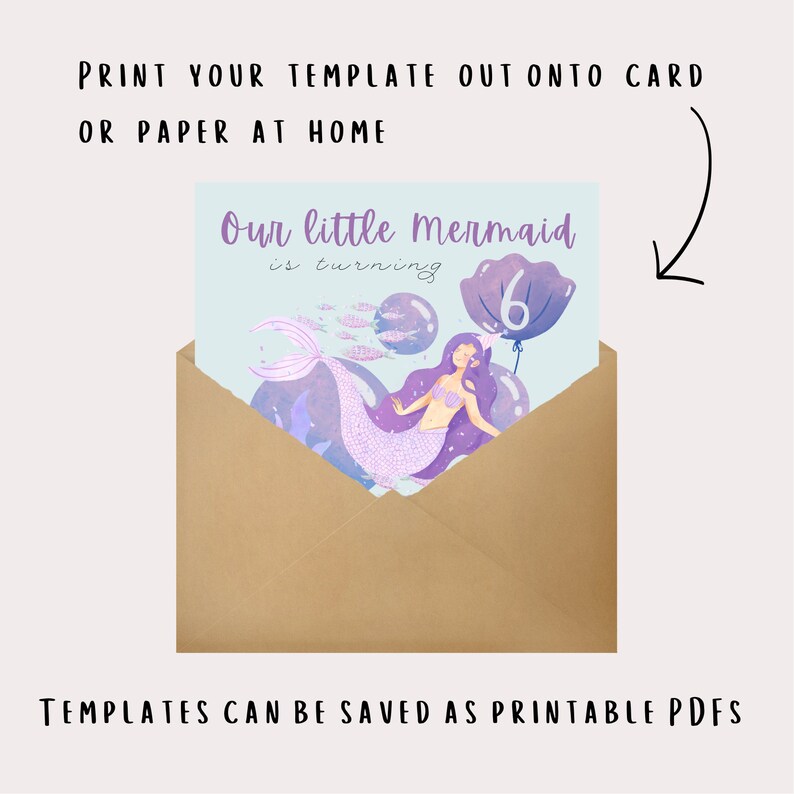 EDITABLE Digital Mermaid Invitation - Etsy