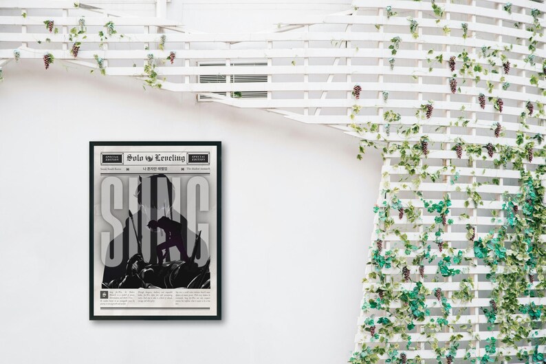 Solo Leveling Poster | Sung Jin-woo Wall Art | Shadow Monarch Anime ...