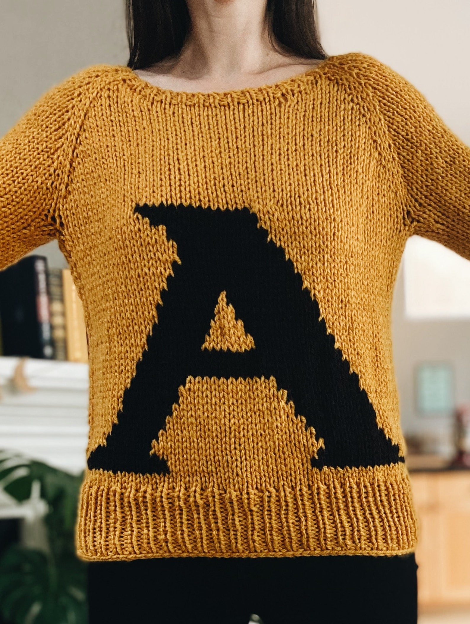 SWEATER KNITTING PATTERN Monogrammed Sweater Xs, S, M, L, Xl, Xxl, 3xl ...