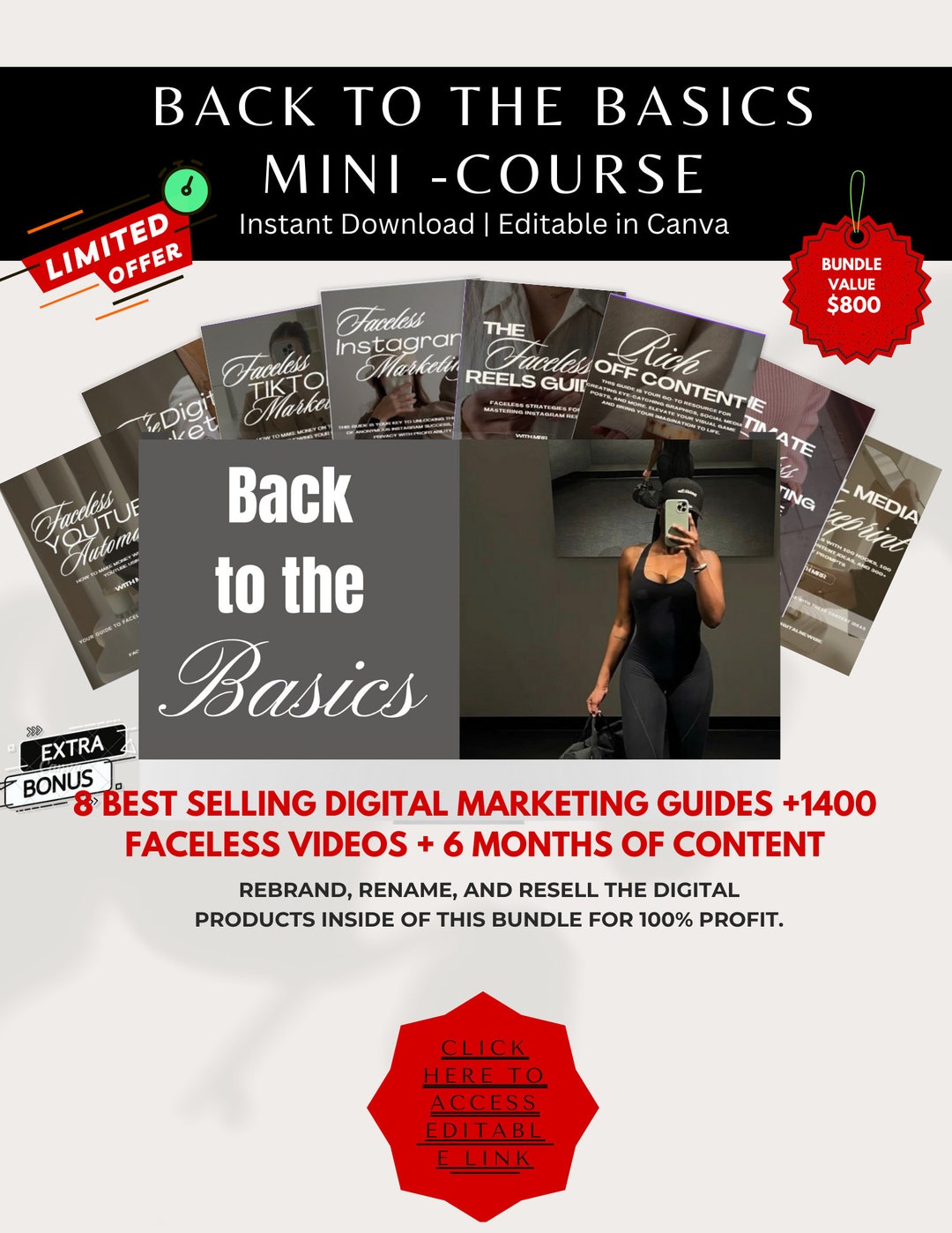 Back to the Basics Bundle/ Canva Course Master Resell Rights & Private Label Rights Instagram ...