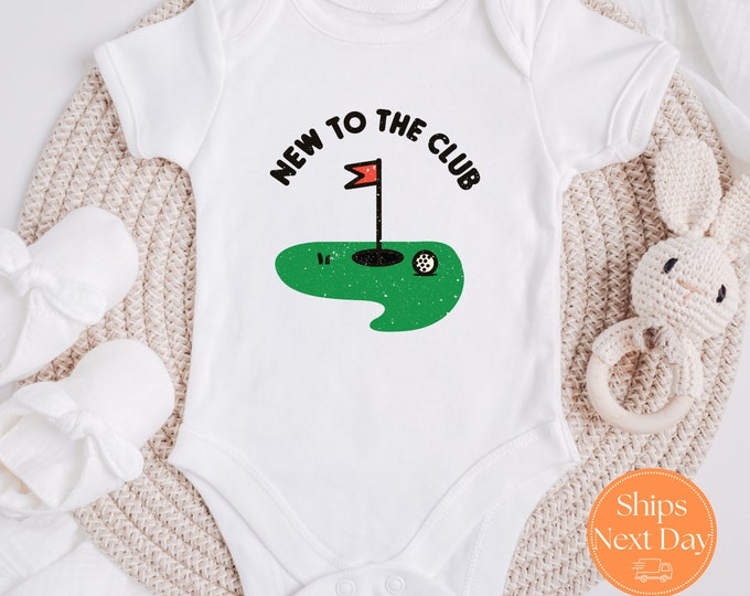 Embroidered New to the Club ONESIES® Brand, Baby Golf Club, Daddy's ...