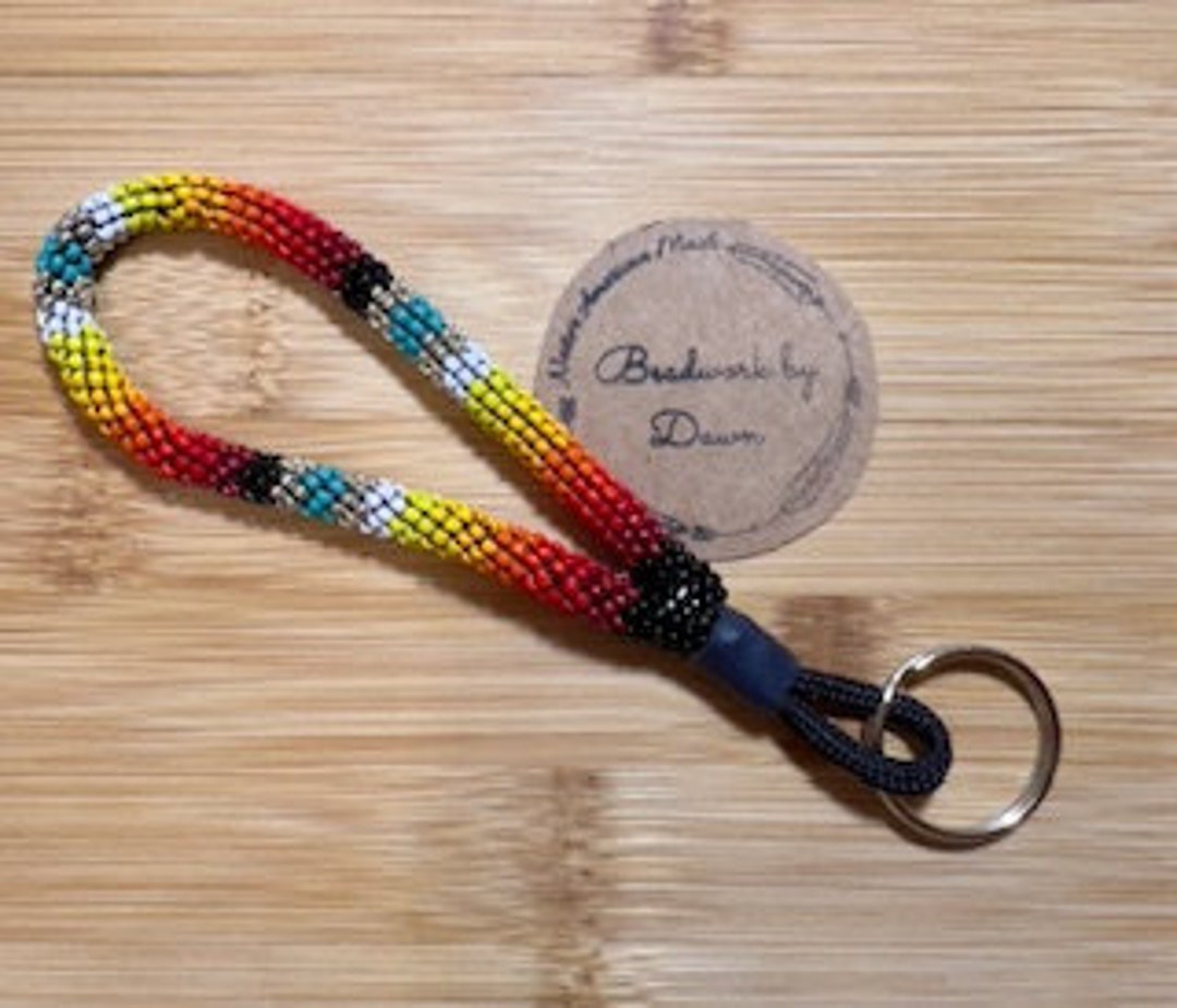 Handmade Beaded Keychain - Etsy