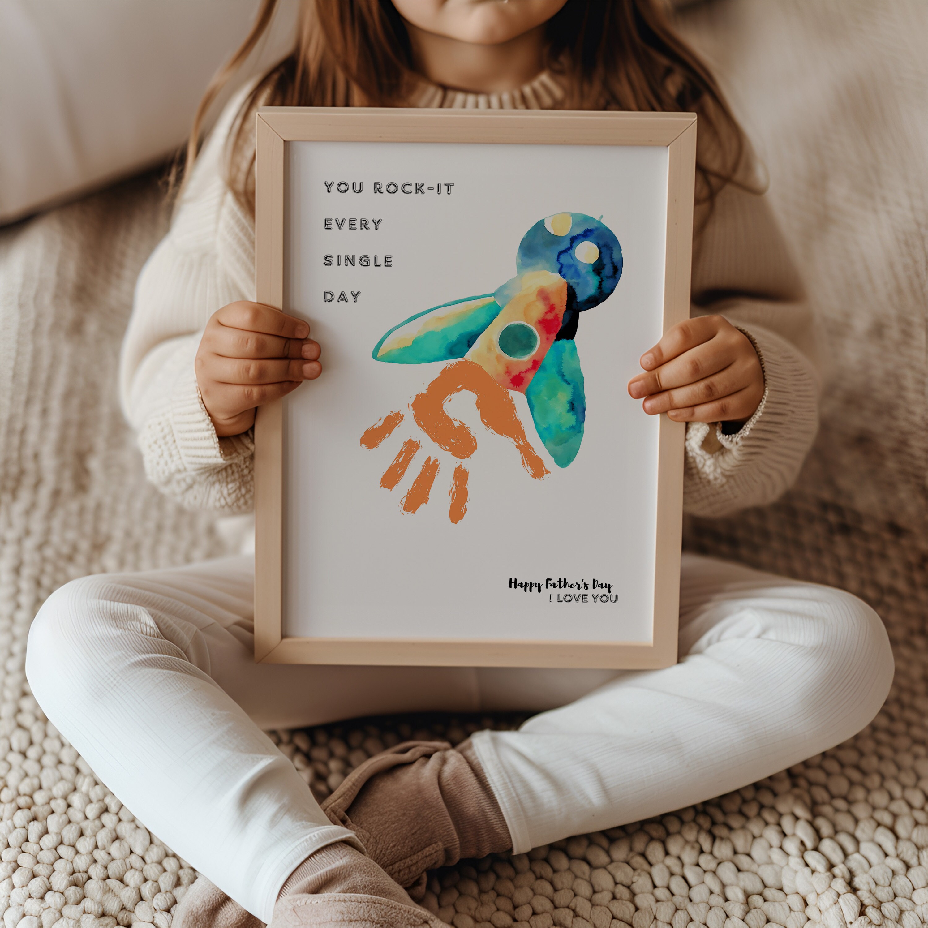 Fathers Day Handprint, PRINTABLE, Gift for Dad From Kids, Toddler, Baby ...