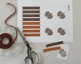 Printable Thanksgiving Gift Tag, Acorn Gift Tag, Acorn Tag ...