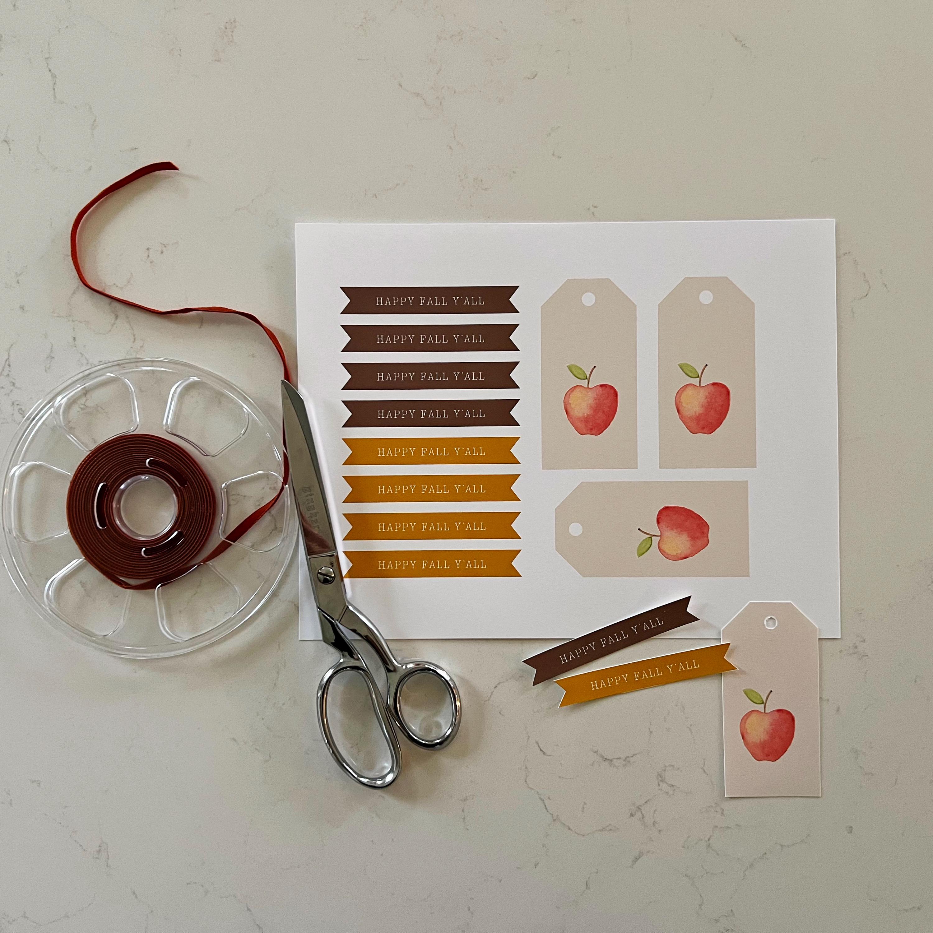 Printable Thanksgiving Gift Tag, Apple Gift Tag, Apple Tag ...