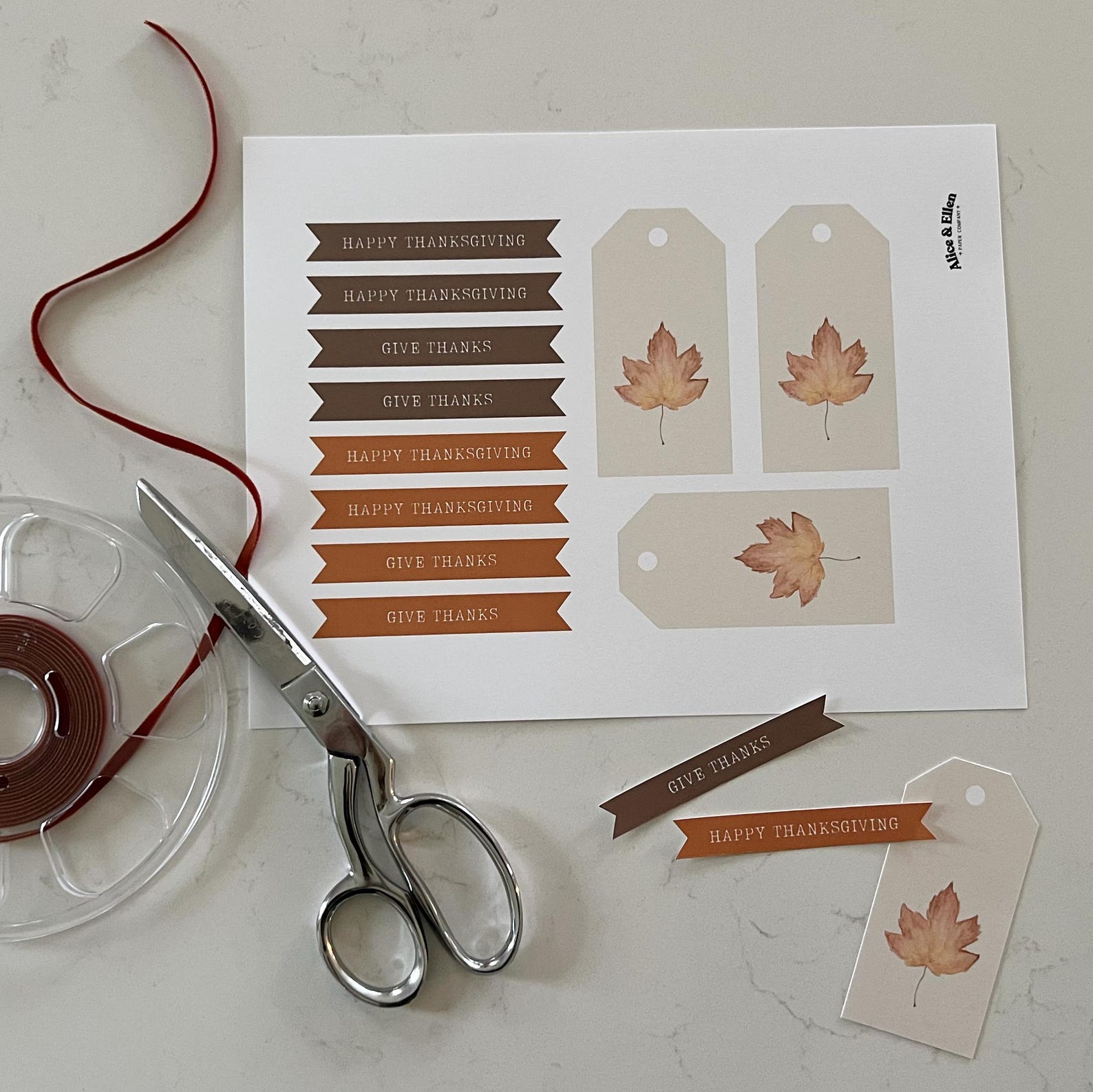 Printable Thanksgiving Gift Tag, Fall Leaf Gift Tag, Fall Leaf Tag ...