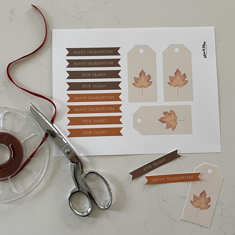 Printable Thanksgiving Gift Tag, Fall Leaf Gift Tag, Fall Leaf Tag ...