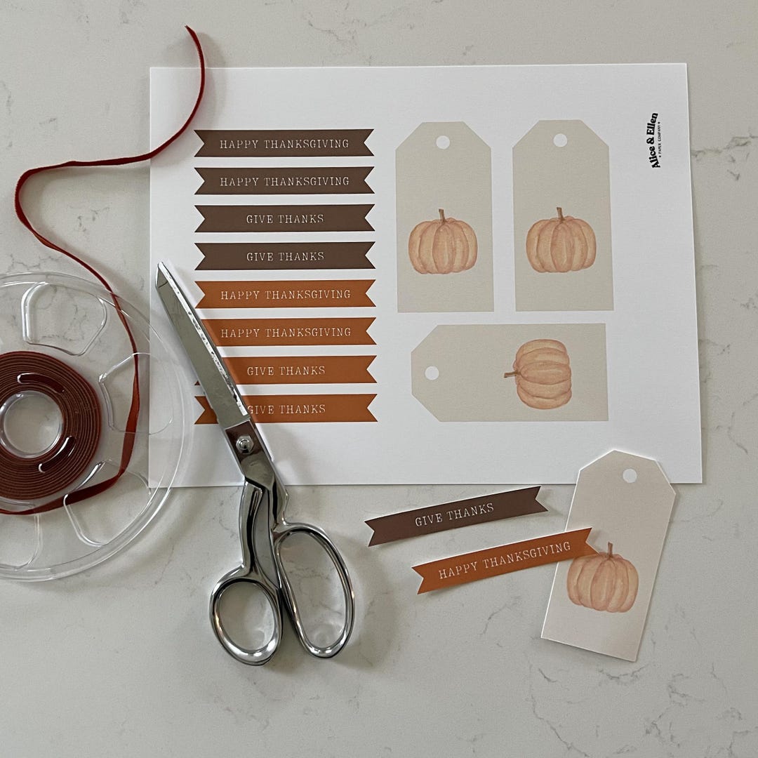 Printable Thanksgiving Gift Tag, Pumpkin Gift Tag, Pumpkin Tag ...