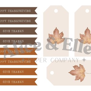 Printable Thanksgiving Gift Tag, Fall Leaf Gift Tag, Fall Leaf Tag ...