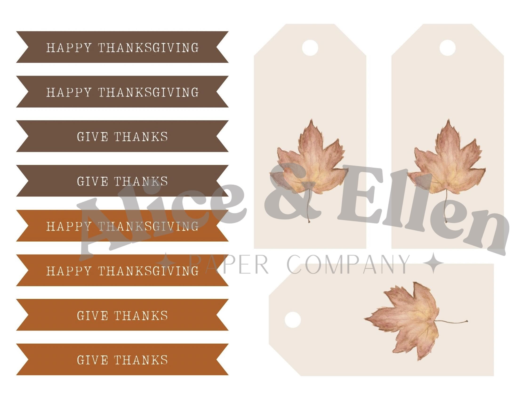 Printable Thanksgiving Gift Tag, Fall Leaf Gift Tag, Fall Leaf Tag ...