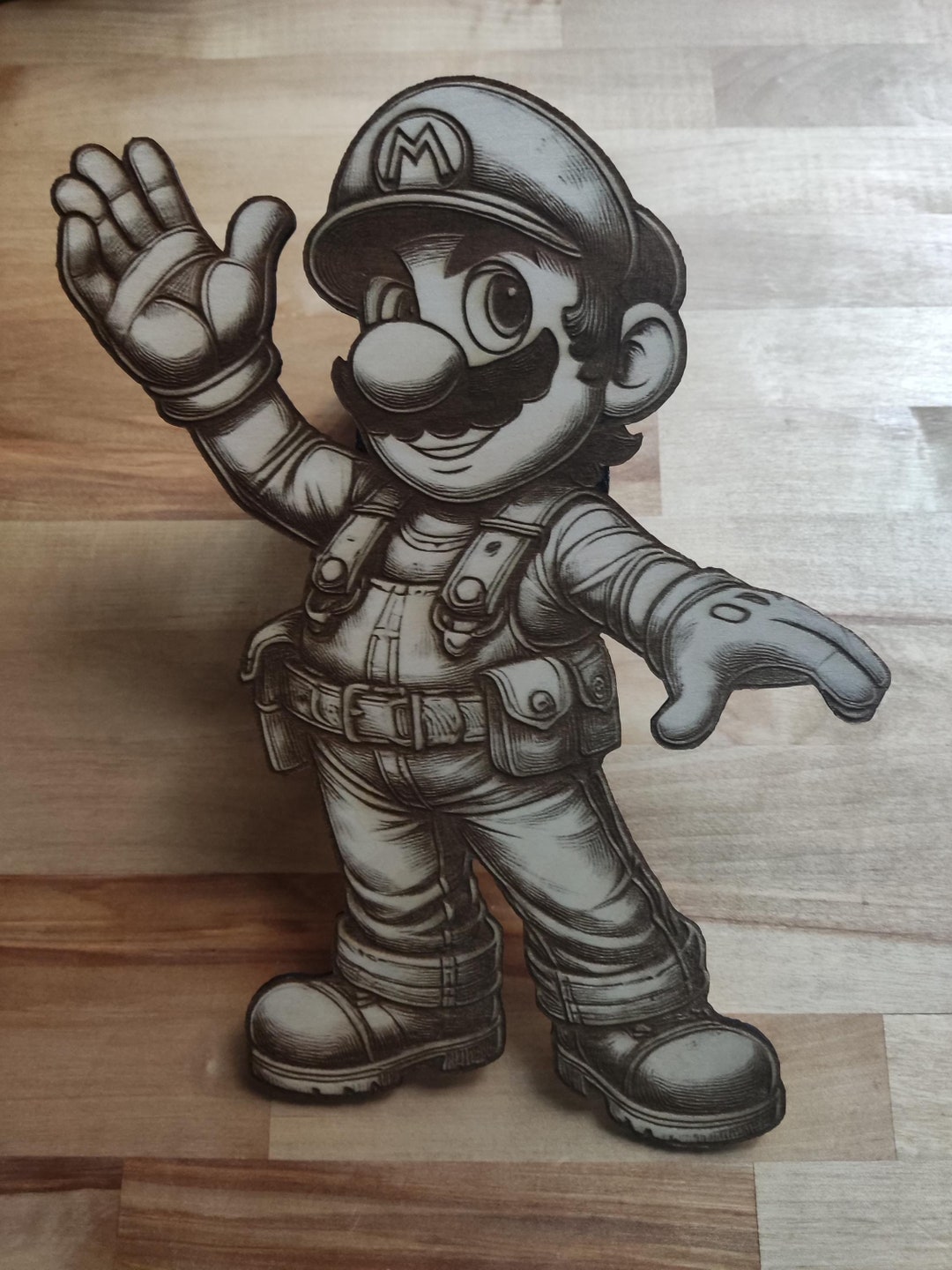 Super Mario Engraving, 3mm Basswood Nintendo Art - Etsy